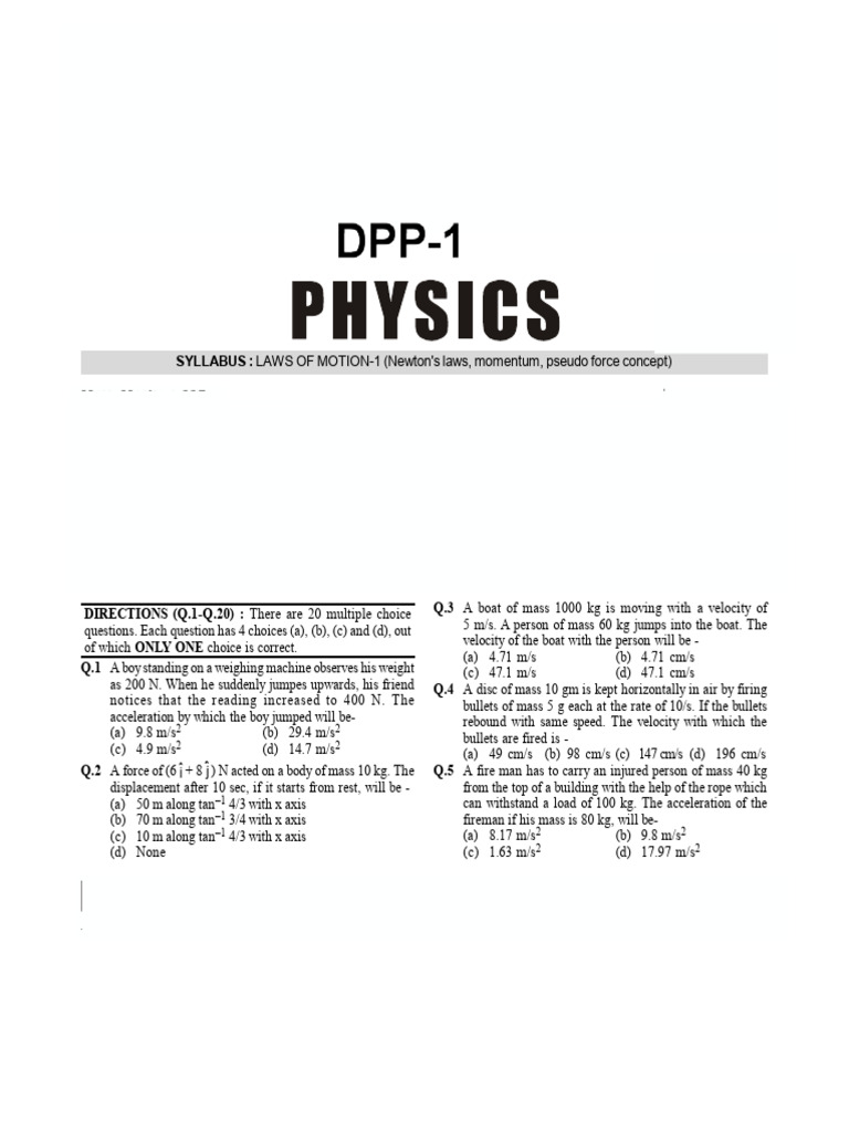 DPP-1 NLM-11 | PDF | Force | Weight