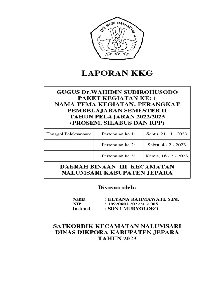 Laporan KKG Dabin III Paket 1 Tahun 2023 | PDF