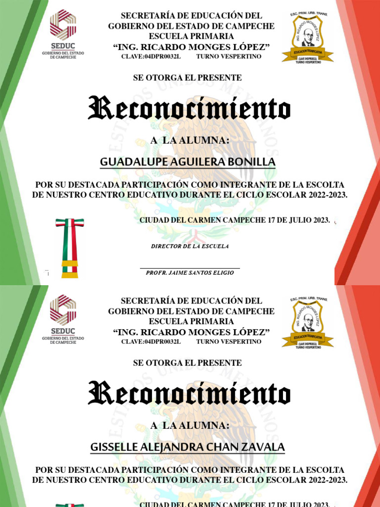 Reconocimiento Escolta | PDF | Etapas educativas | Educación primaria
