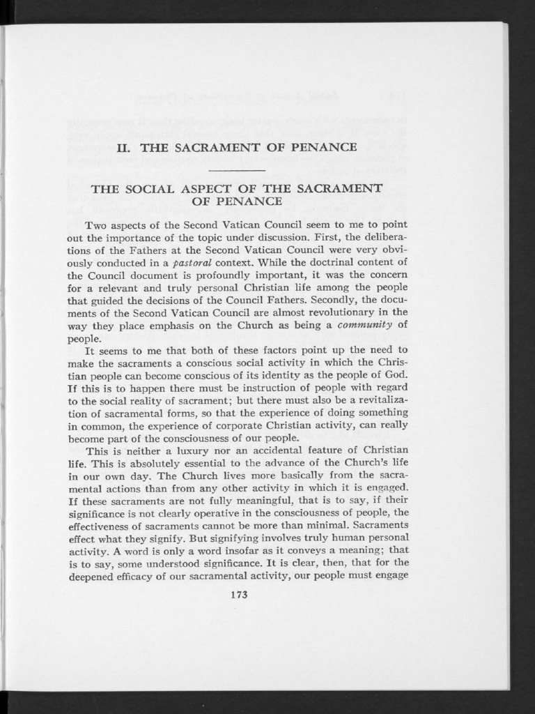 The Sacrament of Penance the Social Aspect of the Sacrament of Penance ...