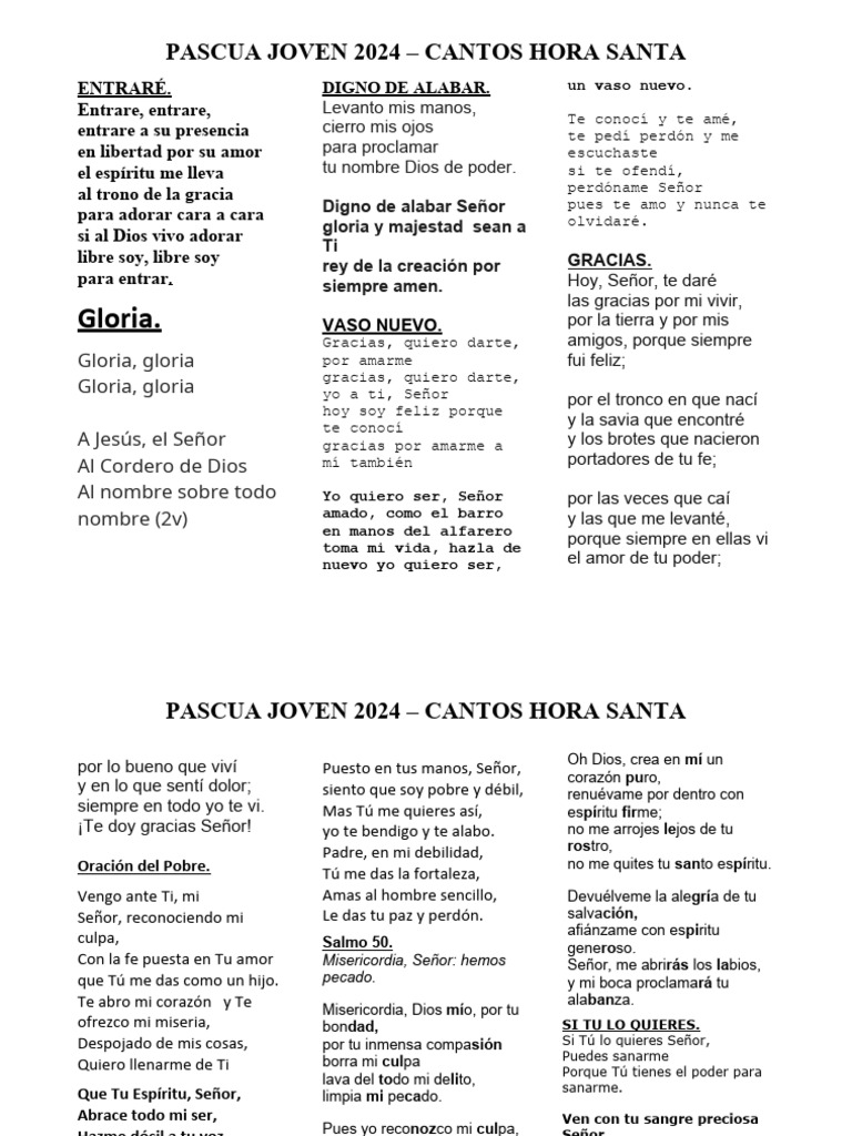 Hora Santa - Jueves Santo | PDF | Pecado | Amor