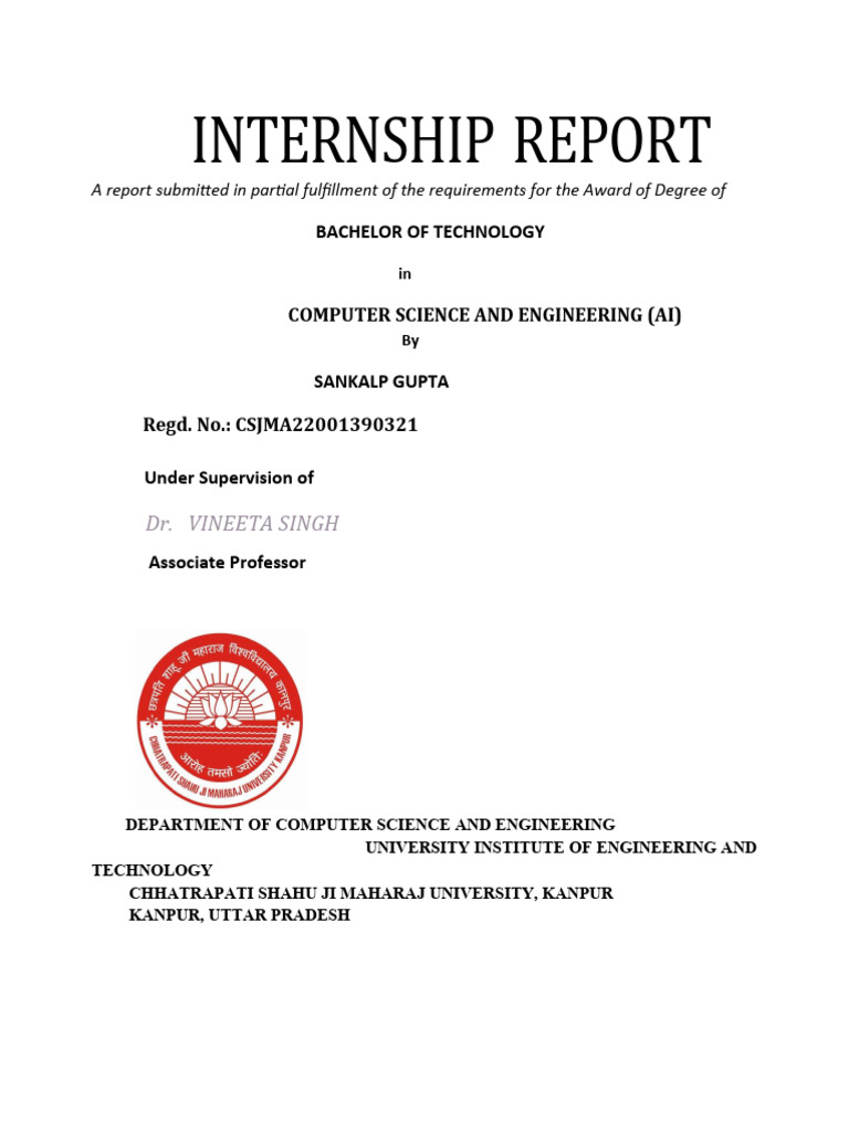 Internship Report SANKALP (1) 222 | PDF | Class (Computer Programming) | Object Oriented Programming
