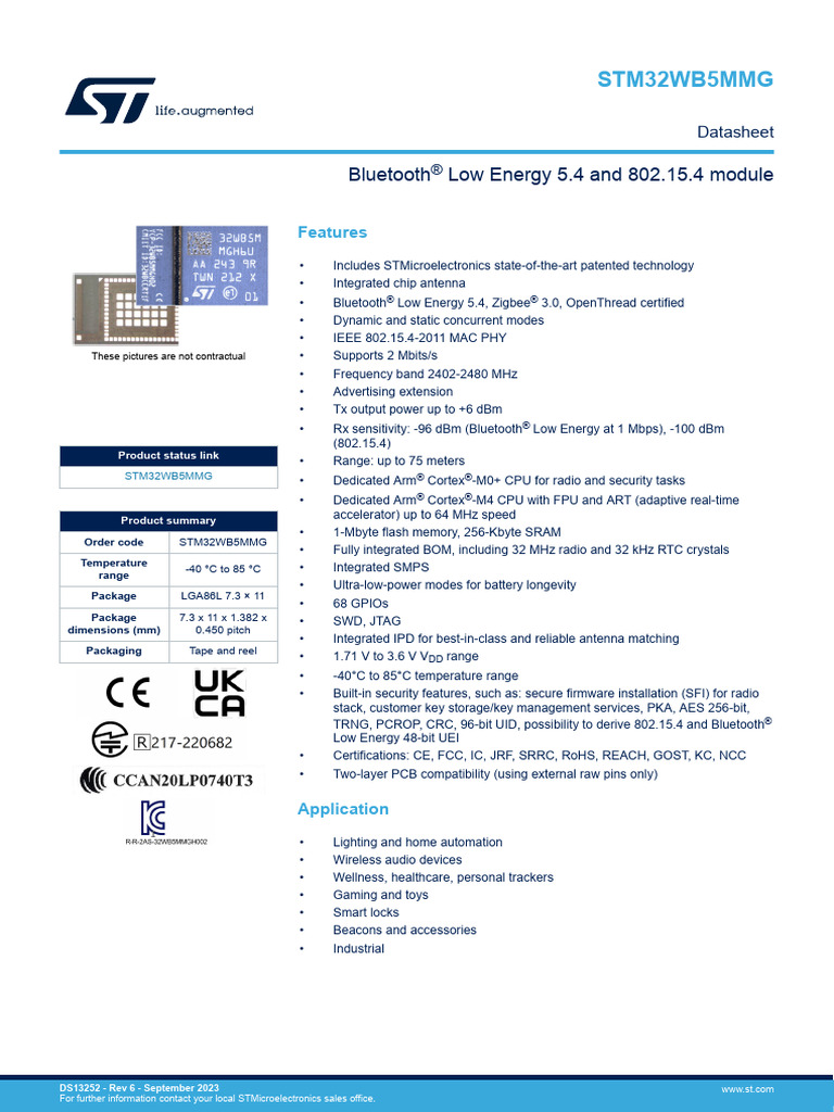 STM 32 WB 5 MMG | PDF | Microcontroller | Power Supply
