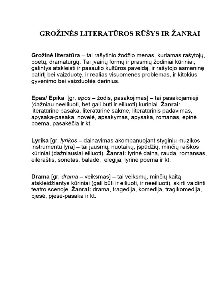Grozines Literaturos Rusys Ir Zanrai | PDF