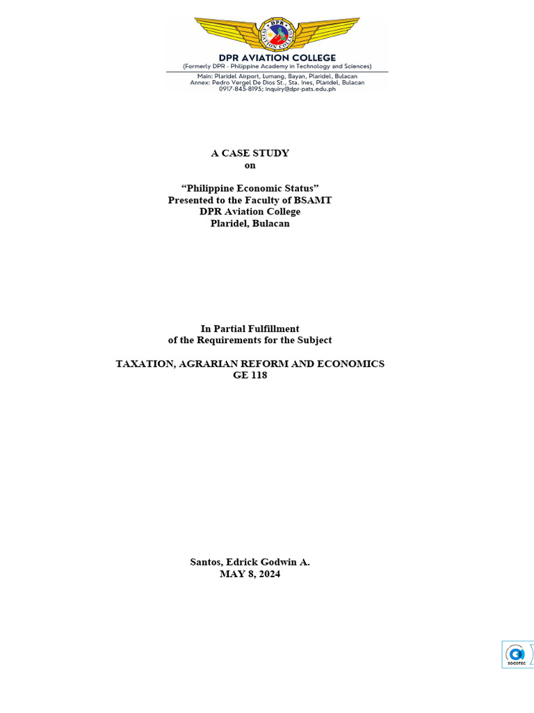 Philippine Taxation-Case Study | PDF | Inflation | Economic Growth