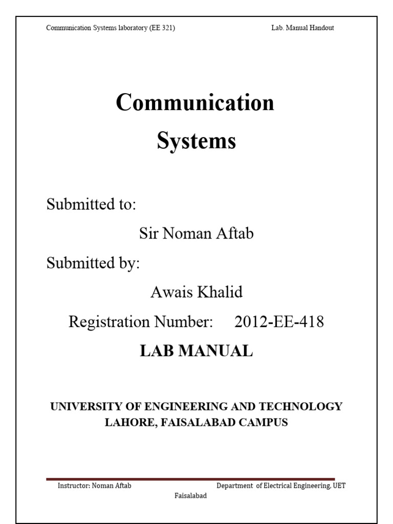 Comm Sys Lab Mannual | Download Free PDF | Low Pass Filter | Electronic ... Comm Sys Lab Mannual | Download Free PDF | Low Pass Filter | Electronic ...