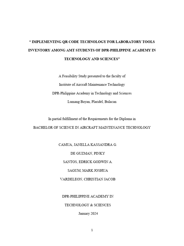 Feasibility in Implementing QR Code Inventory System | PDF | Computer Security | Security