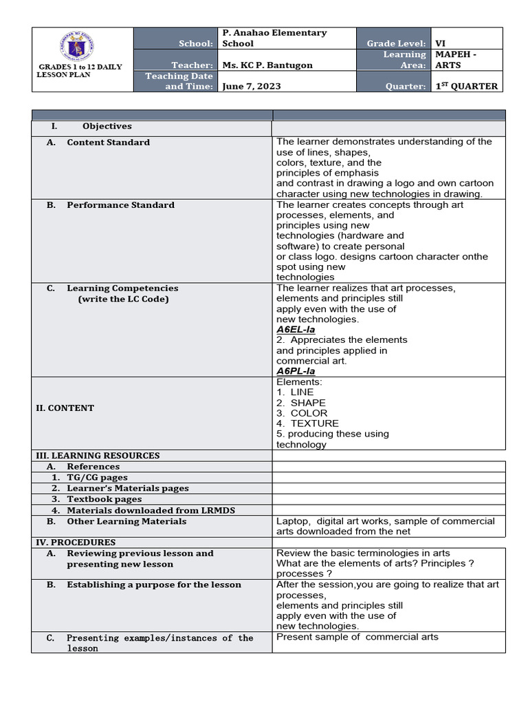 Arts DLP | PDF | Learning | Human Communication