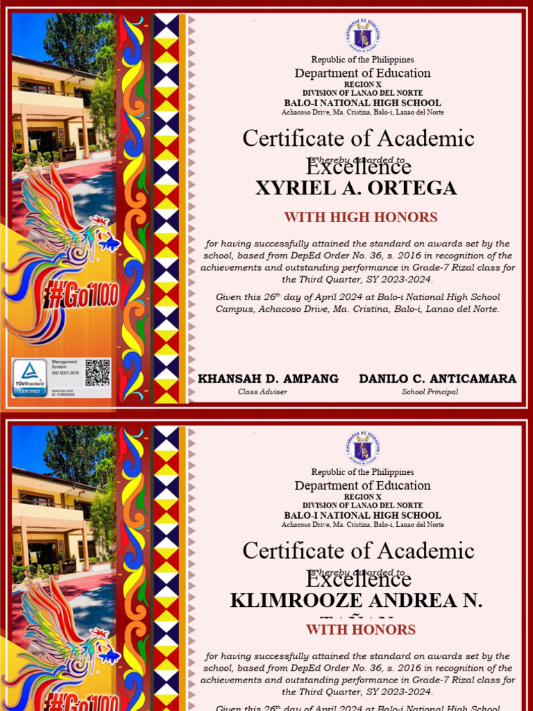 Certificate of Appreciation ISO Template GRADE 10 DICKIES | PDF