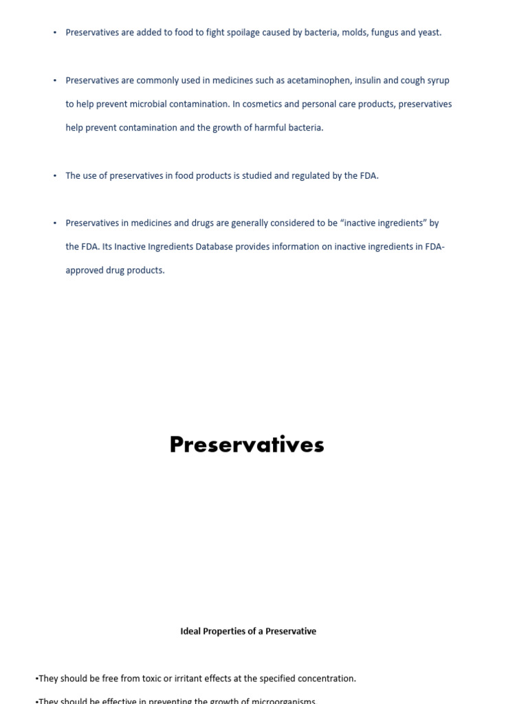 Preservatives | Download Free PDF | Chemical Substances | Chemistry