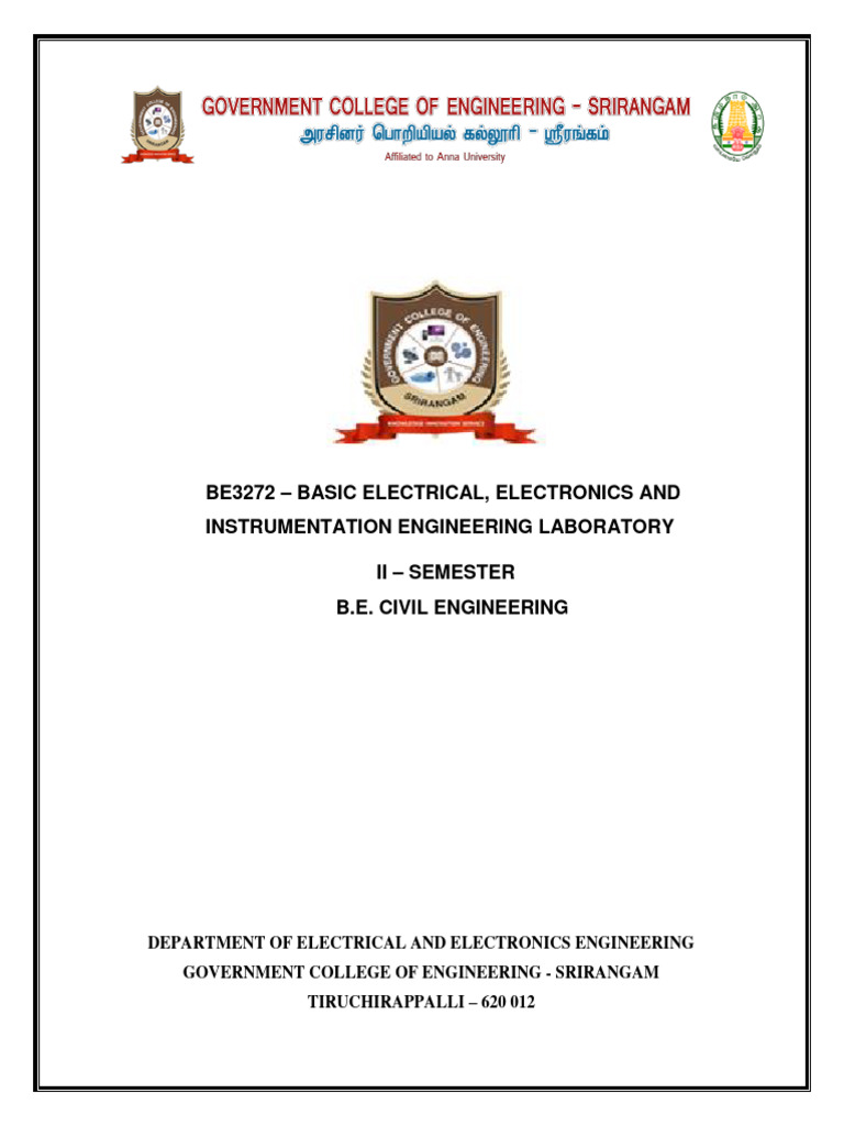 Beeie Lab Manual Final | PDF | Rectifier | P–N Junction