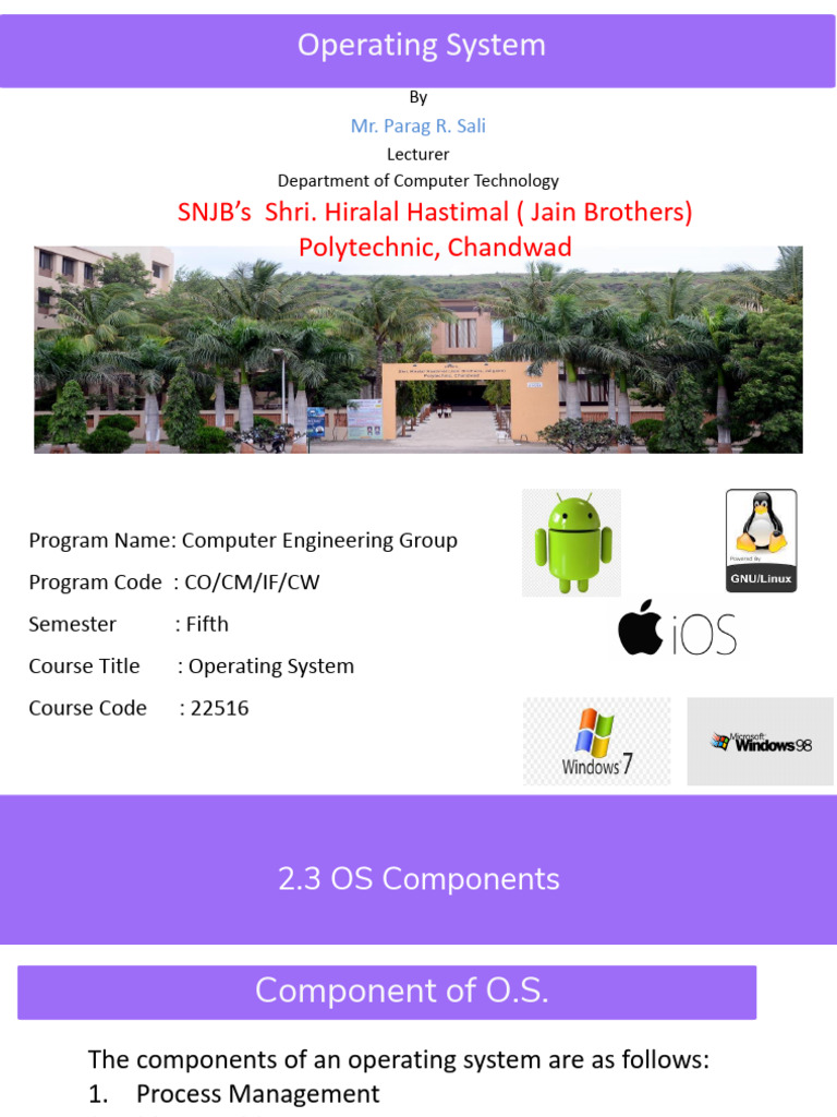 2.3 Components of Os | PDF | Computer Data Storage | Computer File