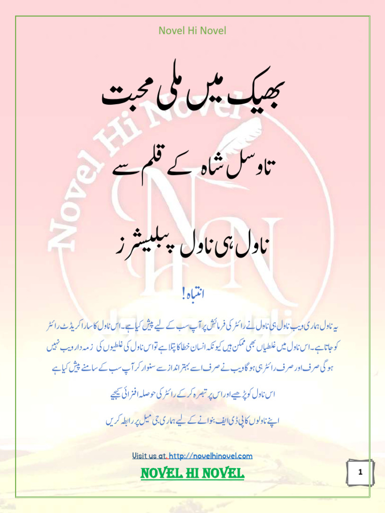 Bheek Mein Mili Mohabbat by Tawasul Shah Free Download in PDF | PDF