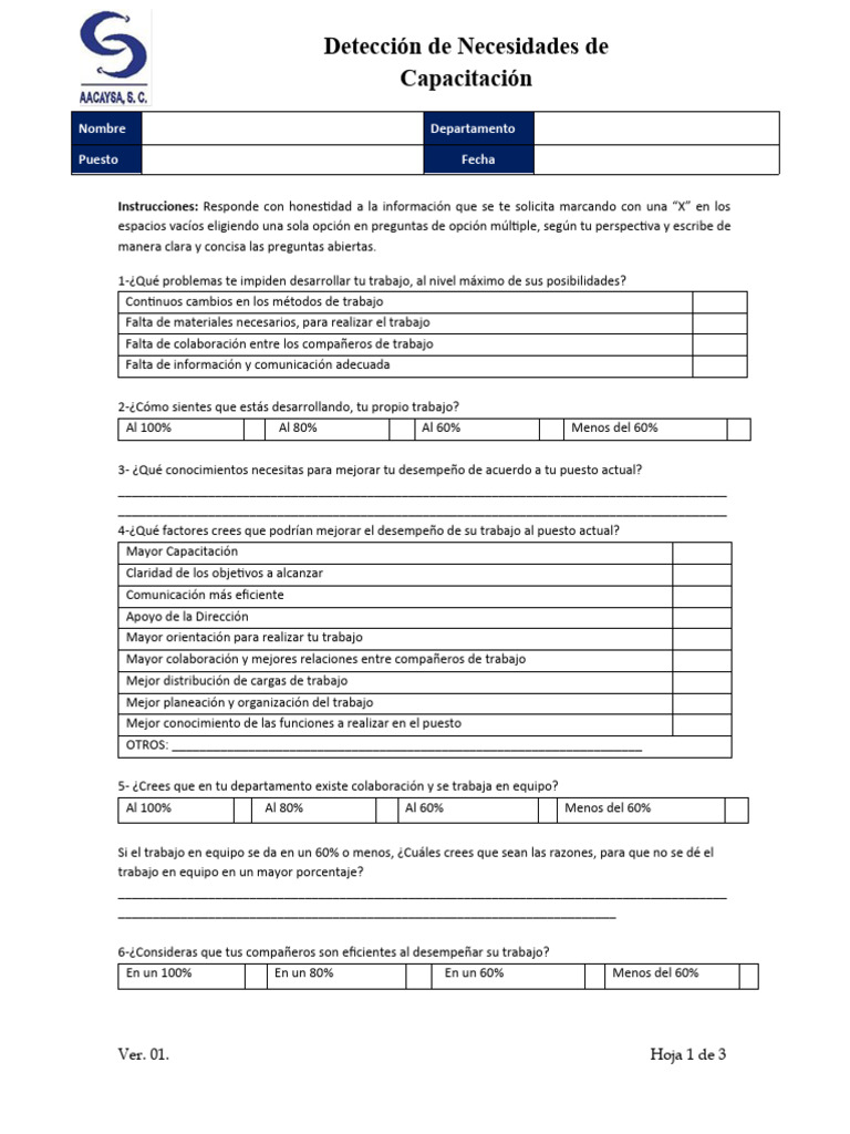 Formato DNC Actualizado | PDF | Crecimiento personal y profesional