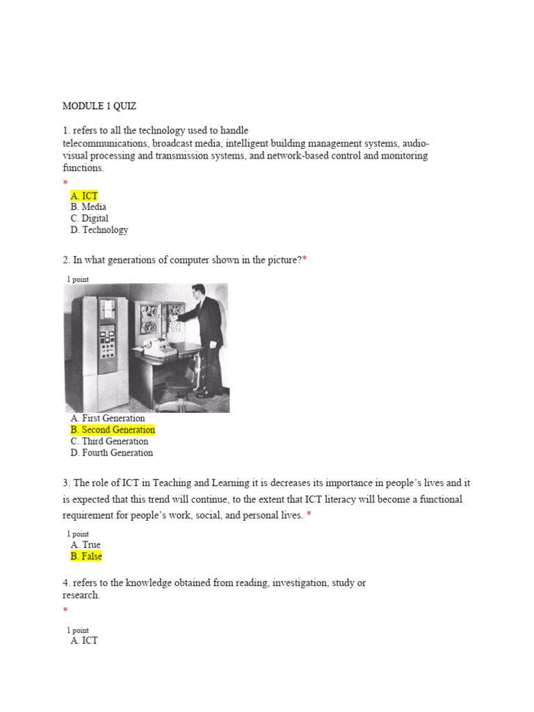 Quiz ICT | PDF | Educational Technology | Learning