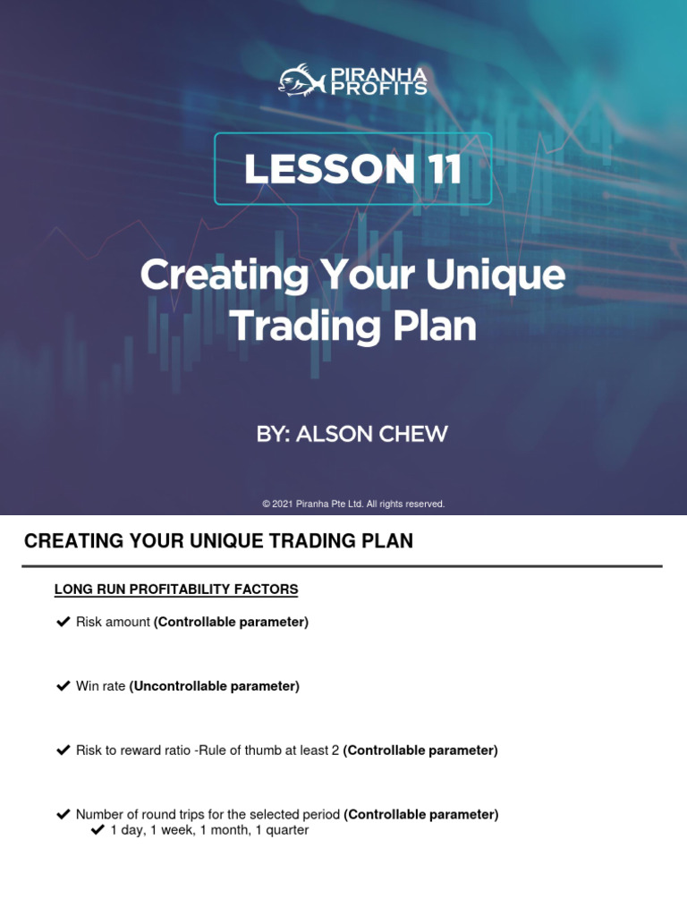 Creating Your Unique Trading Plan | PDF | Trade Off | Investment Management