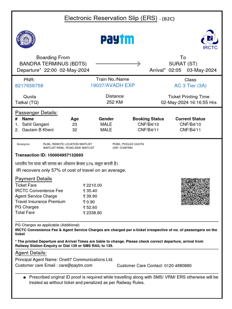 Train To ST Document - 1714646815509 | PDF | Identity Document