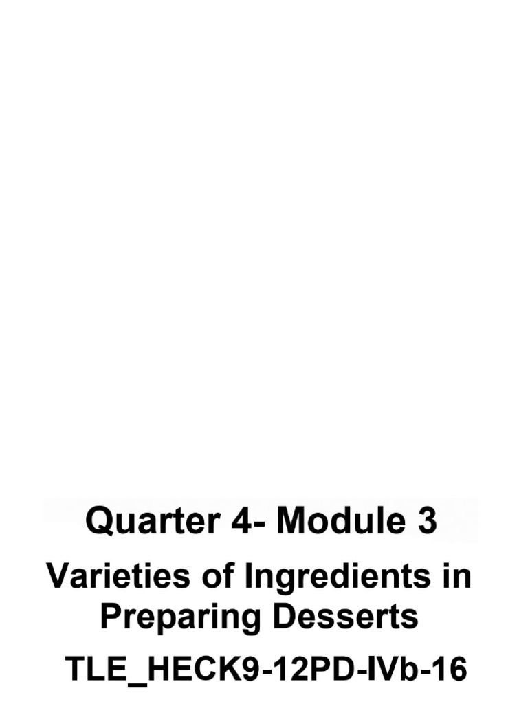 q4 Module 3 Dessert | PDF