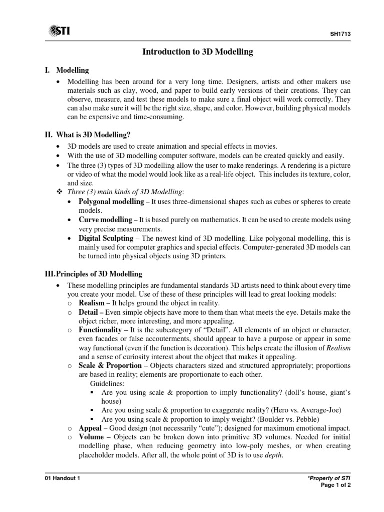 01_Handout_1(7) | PDF | 3 D Modeling | Computer Graphics