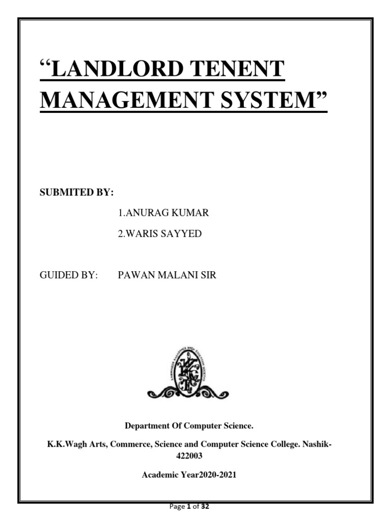 Tenent Management System | PDF | Databases | Landlord