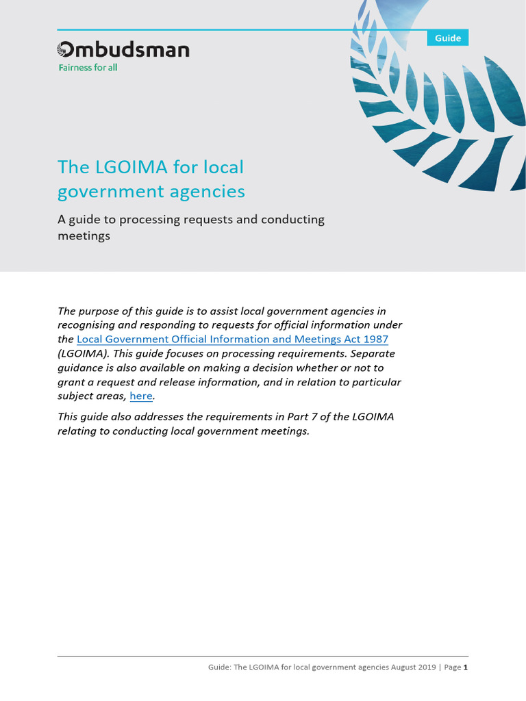 LGOIMA Guide for Local Governments | PDF | Justice | Crime & Violence