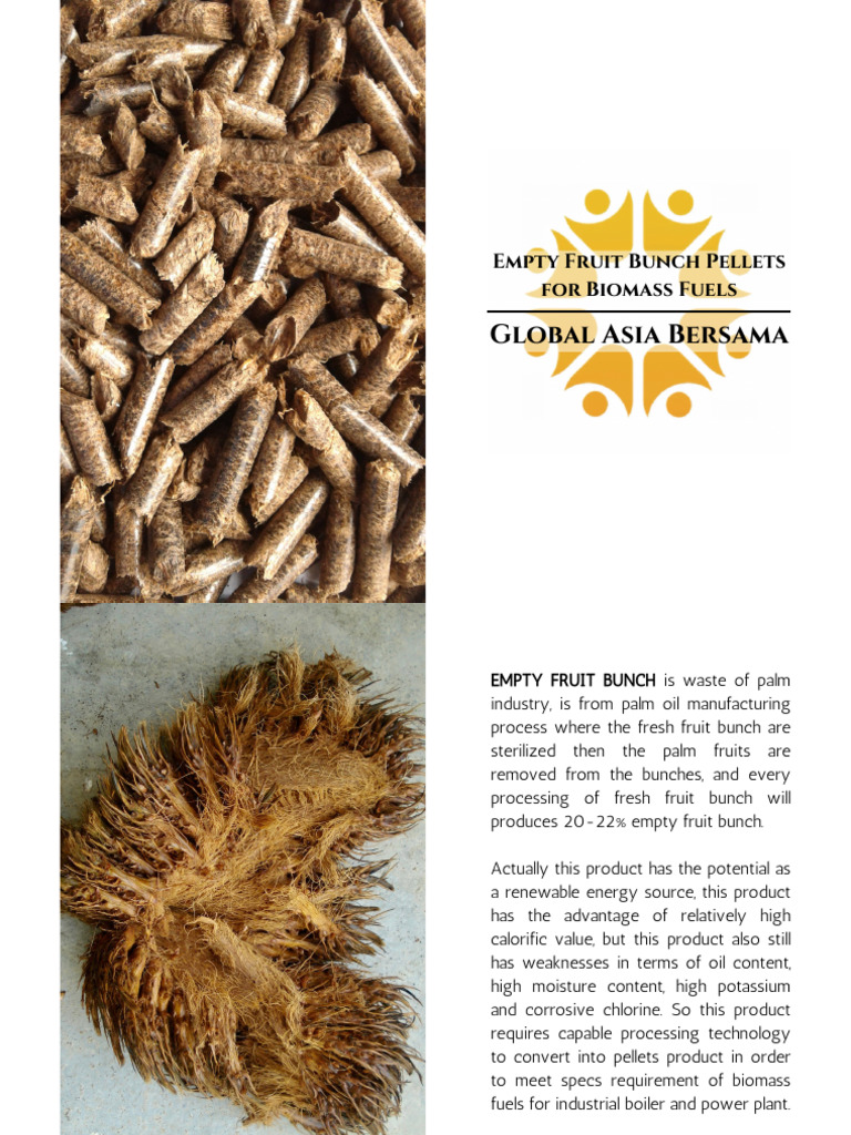 Empty Fruit Bunch Pellets For Biomass Fuels (PT Global Asia Bersama) | PDF Empty Fruit Bunch Pellets For Biomass Fuels (PT Global Asia Bersama) | PDF