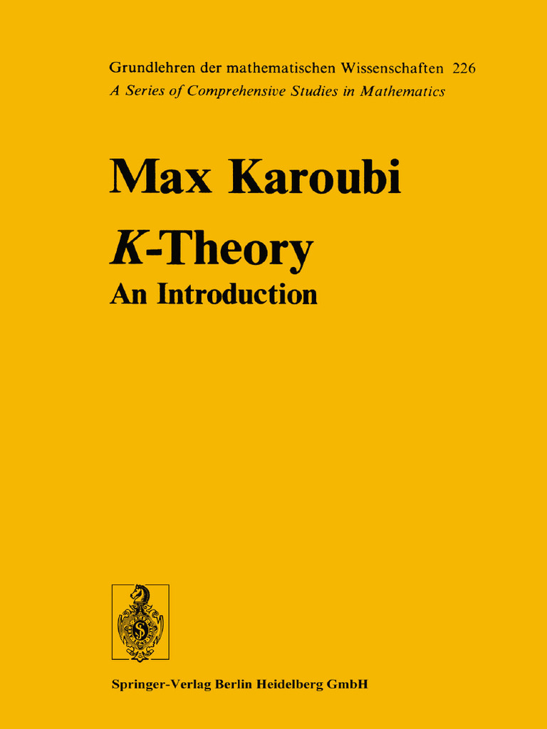 Karoubi (1978) K-Theory - An Introduction | PDF | Vector Space | Geometry