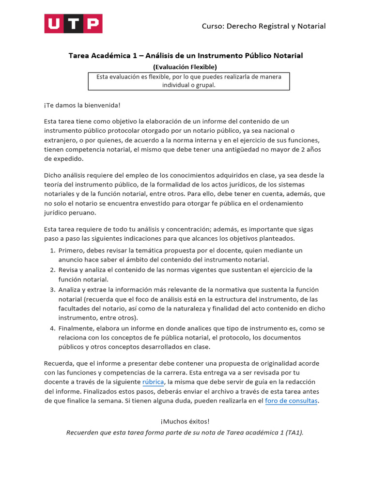 Semana 07 - Indicaciones - Análisis de Un Instrumento Público Notarial ...