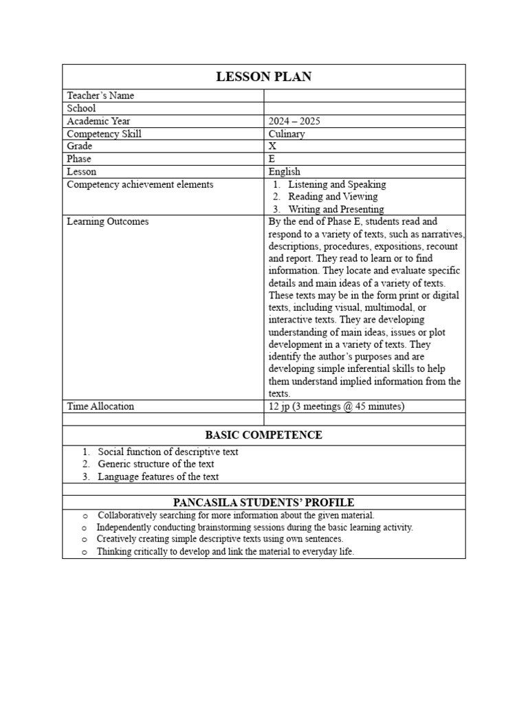 Lesson Plan | Download Free PDF | Lesson Plan | Behavior Modification