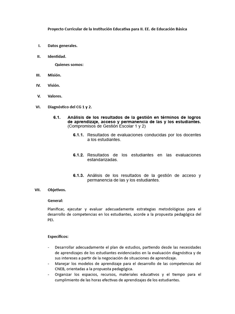 Esquema de PCI 2024 | PDF | Plan de estudios | Aprendizaje