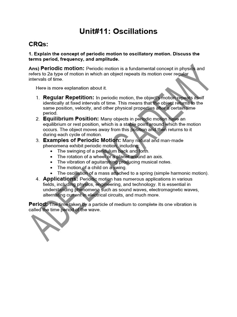 Unit 11 | PDF | Damping | Oscillation
