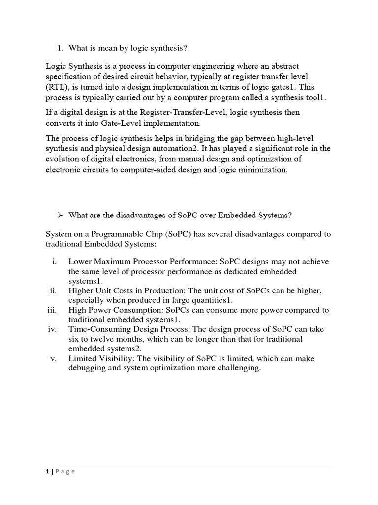 Soc Notes Pdf System On A Chip Field Programmable Gate Array
