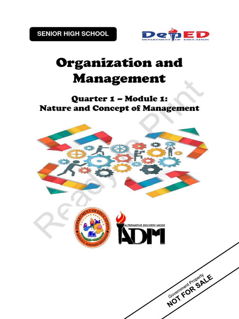 Organization-and-Management11 q1 Mod1 Natureandconceptofmanagement v5 | PDF | Leadership | Learning