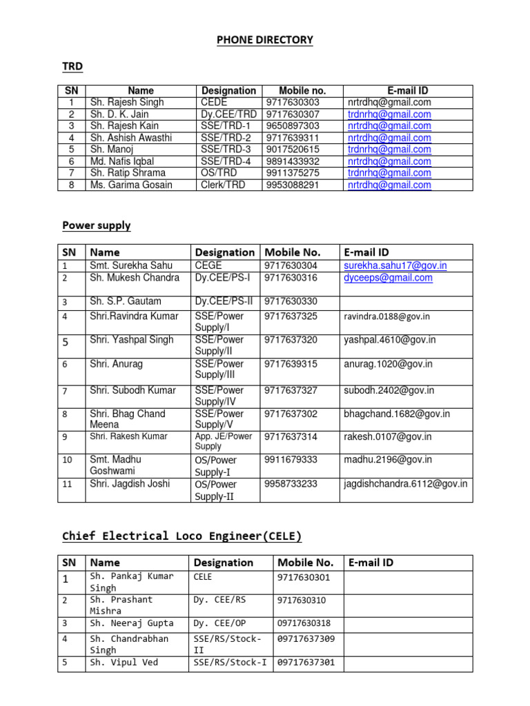Employee Phone Directory | PDF