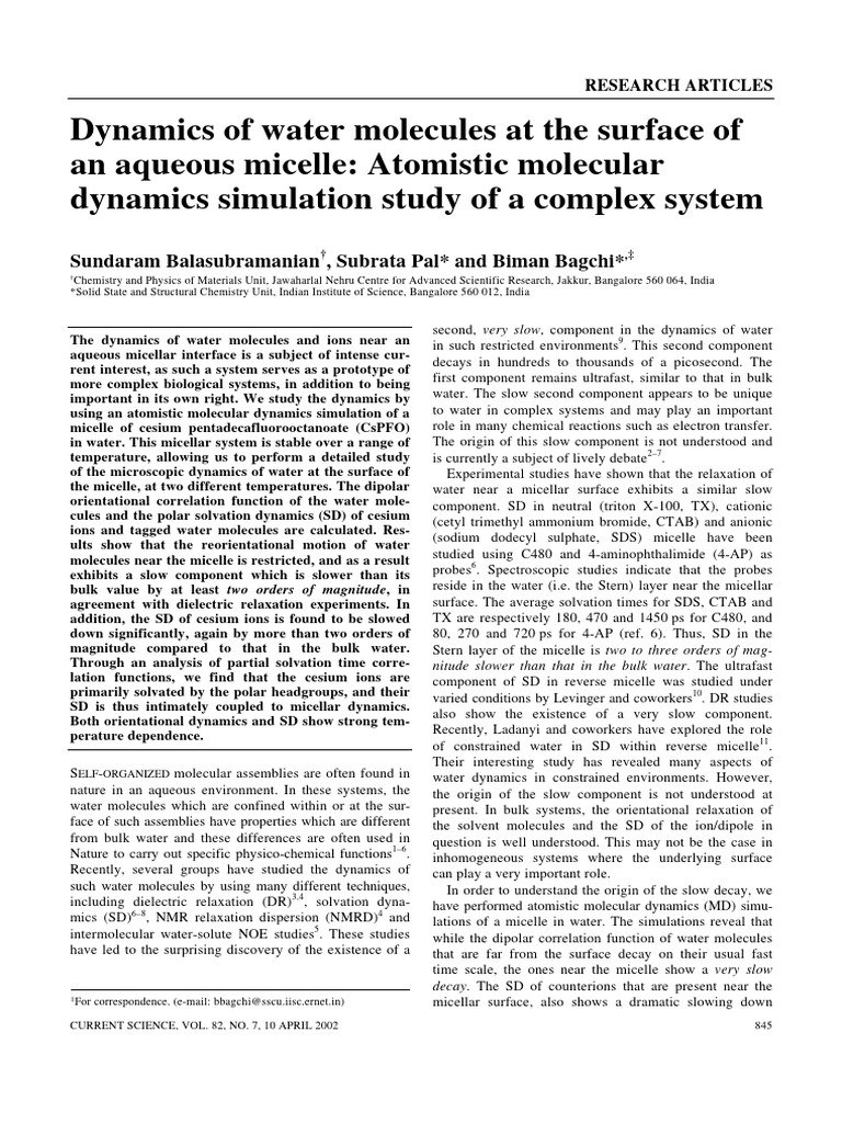 Cs 1 | PDF | Hydrogen Bond | Solvation
