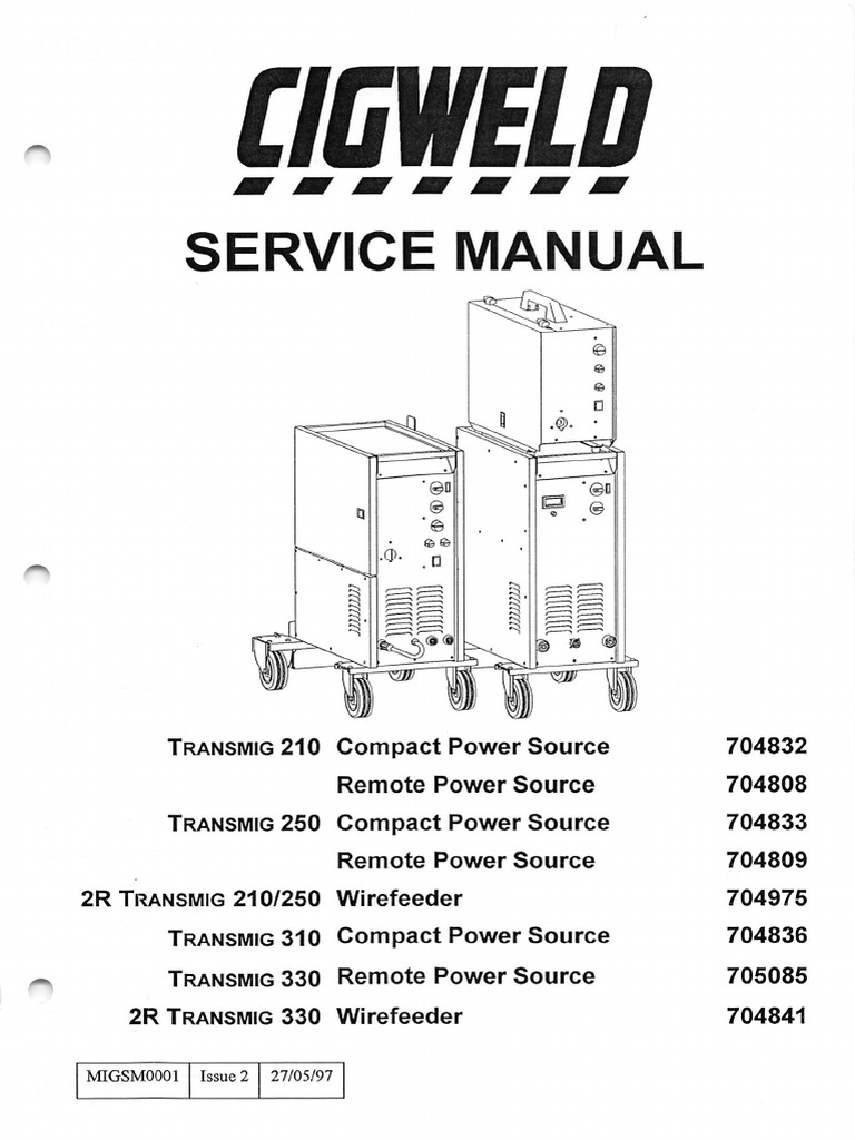 Service Manual - Transmig Mig Welders | PDF | Electricity | Electrical ...