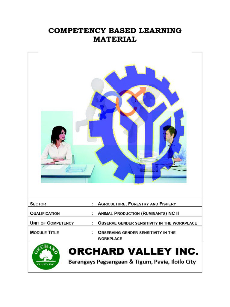 UC1 CBLM Observing Gender Sensitivty in The Workplace | PDF | Gender | Gender Studies