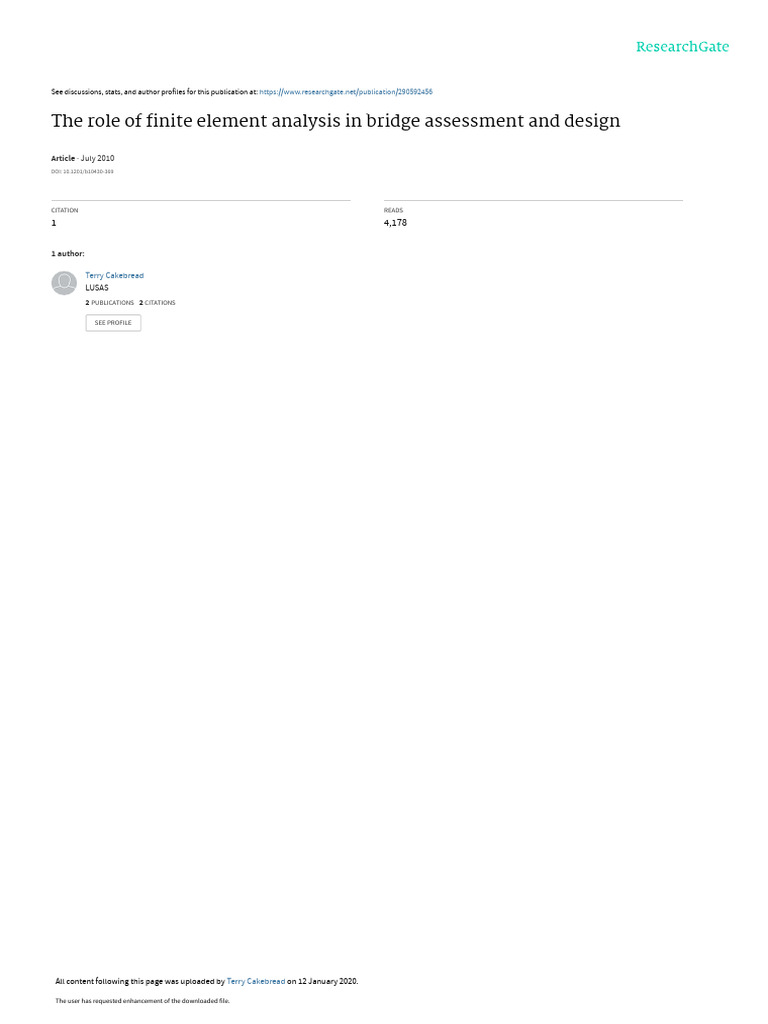 Benefits of FE Modelling in Bridge Assessment and Design IABMAS2012 ...