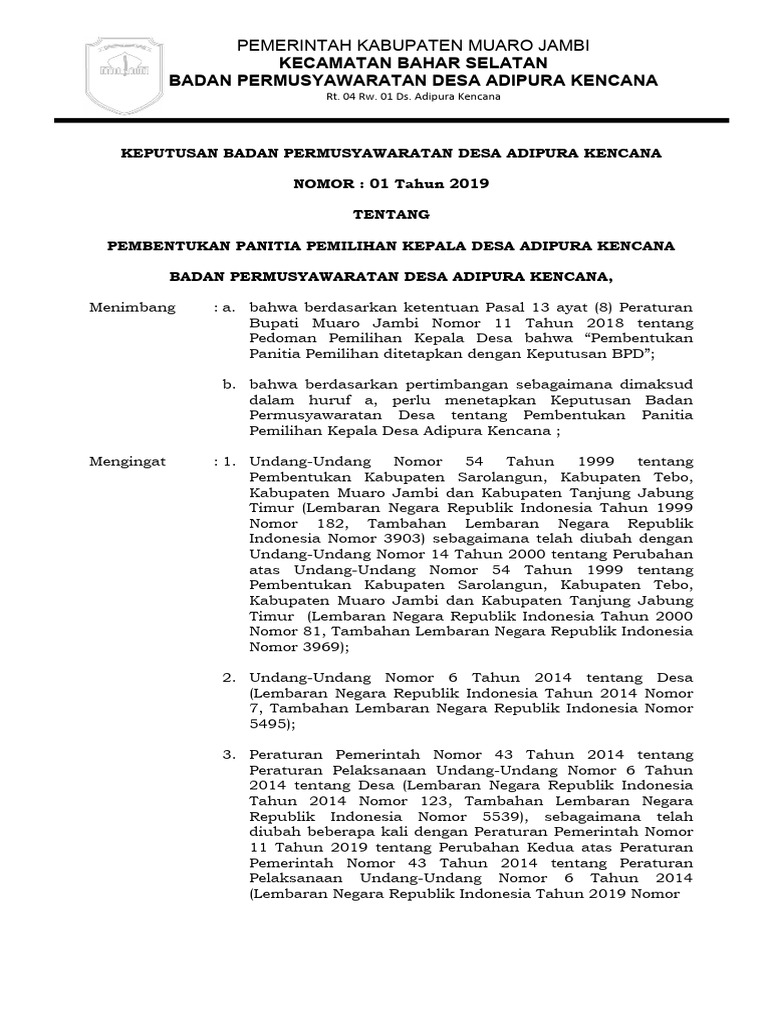 SK Panitia PILKADES 2019 | PDF