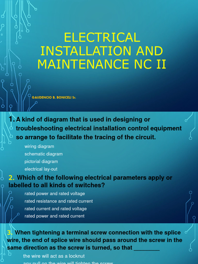 Electrical Installation and Maintenance NC-2 GBON Sr. Reviewer | PDF ...