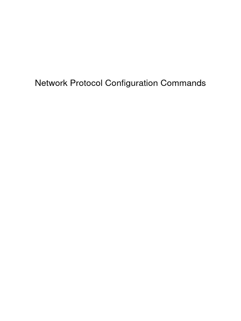 19-Network Protocol Configuration Commands | PDF | Ip Address | Internet Protocols