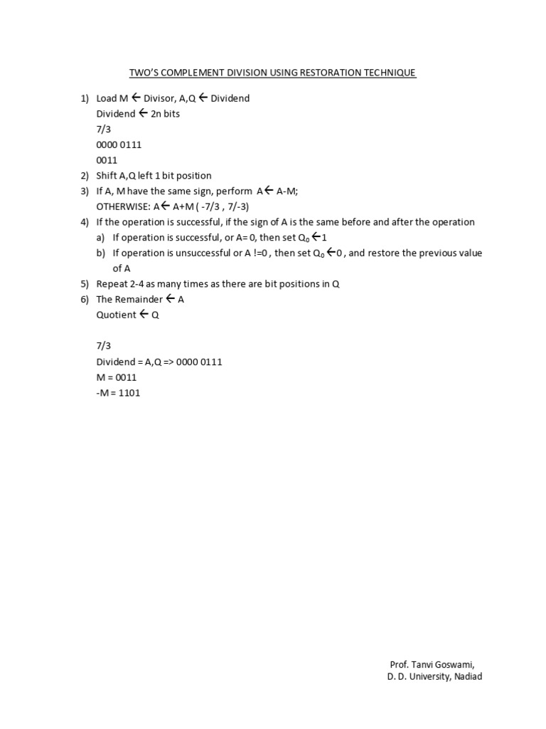 Div-1 Division Algorithm | PDF | Division (Mathematics) | Mathematics
