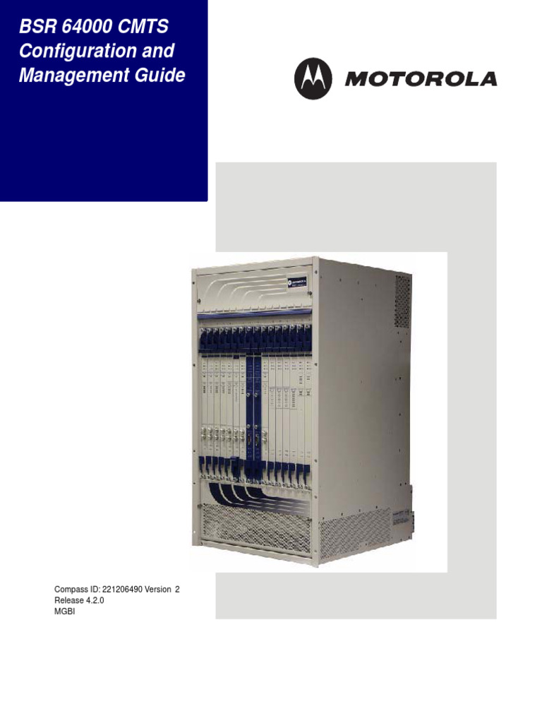 BSR 64000 CMTS Configuration and Management Guide (Rel 4.2.0) | PDF ...