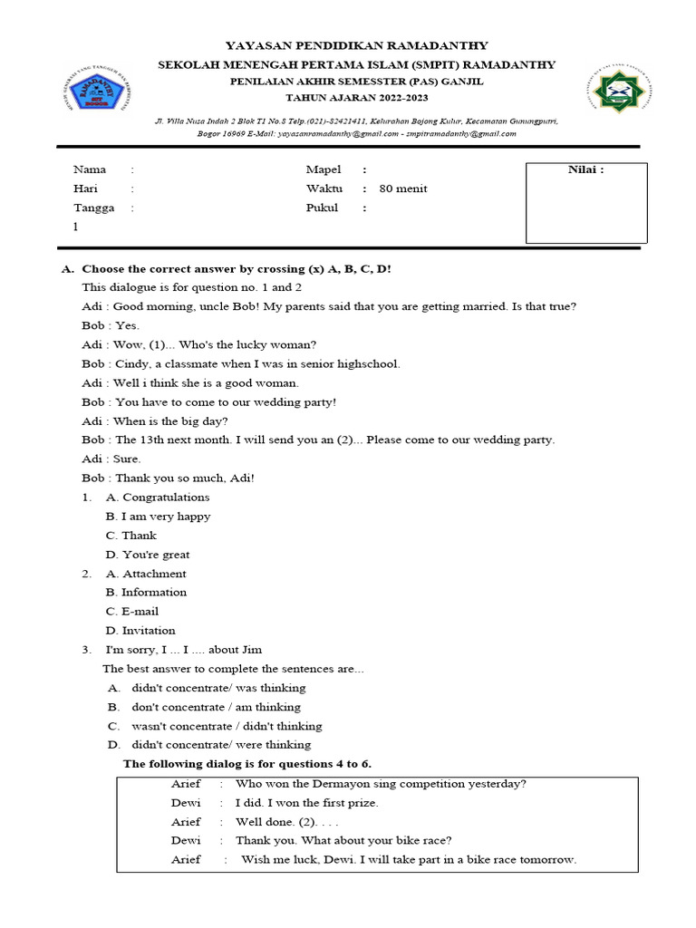 Pas Bing Ix 2022-2023 | PDF