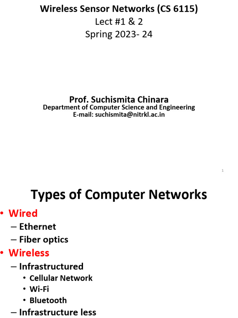 Lect 1-2 | PDF | Wireless Sensor Network | Computer Network