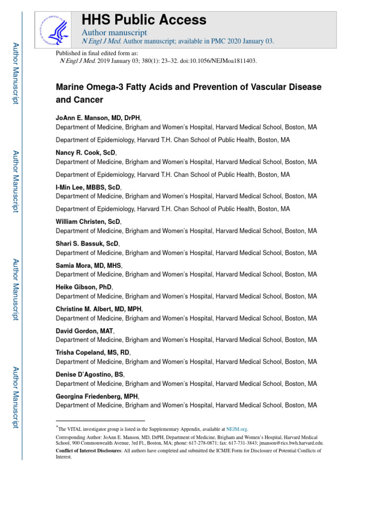 Manson et al_RCT NEJM 2019 with Appendix | PDF | Omega 3 Fatty Acid | Cardiovascular Diseases