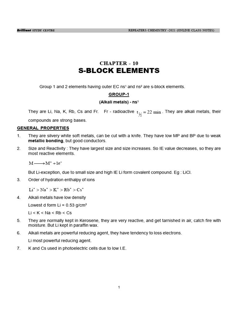 S Block | PDF | Sodium Carbonate | Sodium Bicarbonate