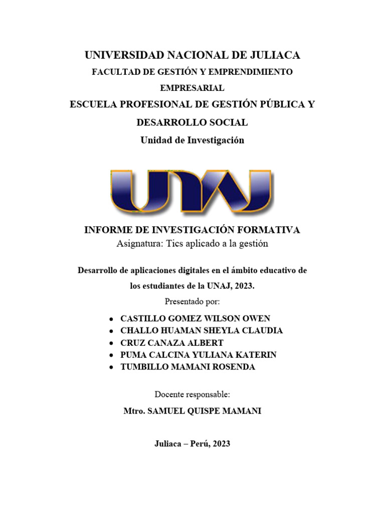 Proyecto Tics Final | PDF | Software de la aplicacion | Aprendizaje