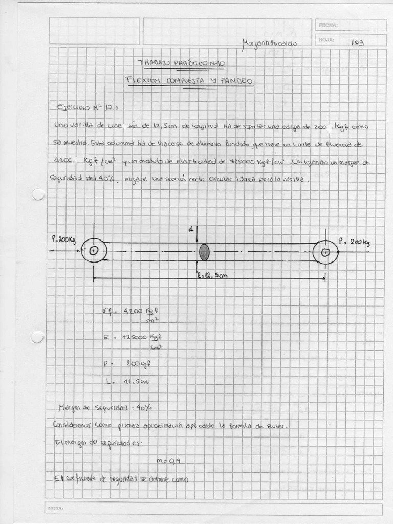 TP N10 Flexion Compuesta y Pandeo | PDF