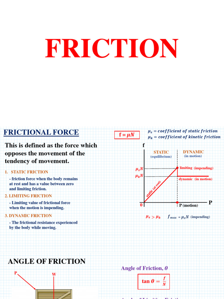 FRICTION | PDF | Friction | Force